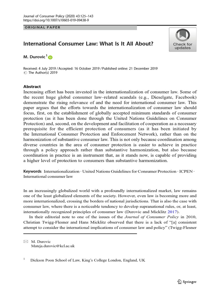 International Consumer Law | PDF | European Union | United Nations
