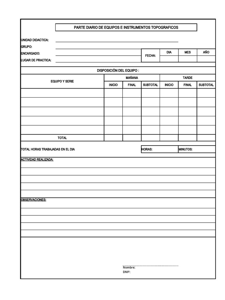 Partes Diarios | PDF