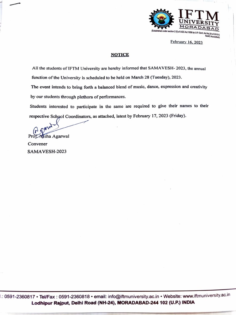 Notice For SAMAVESH | PDF