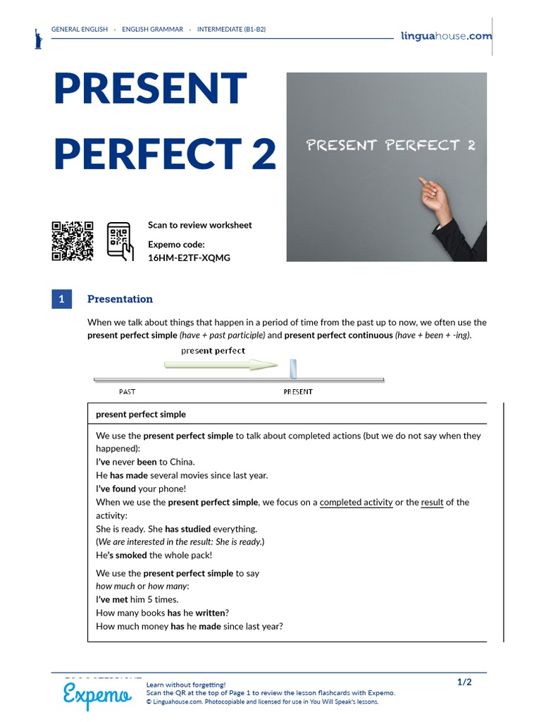 Present Perfect 2 American English Teacher | PDF | Linguistics | Grammar
