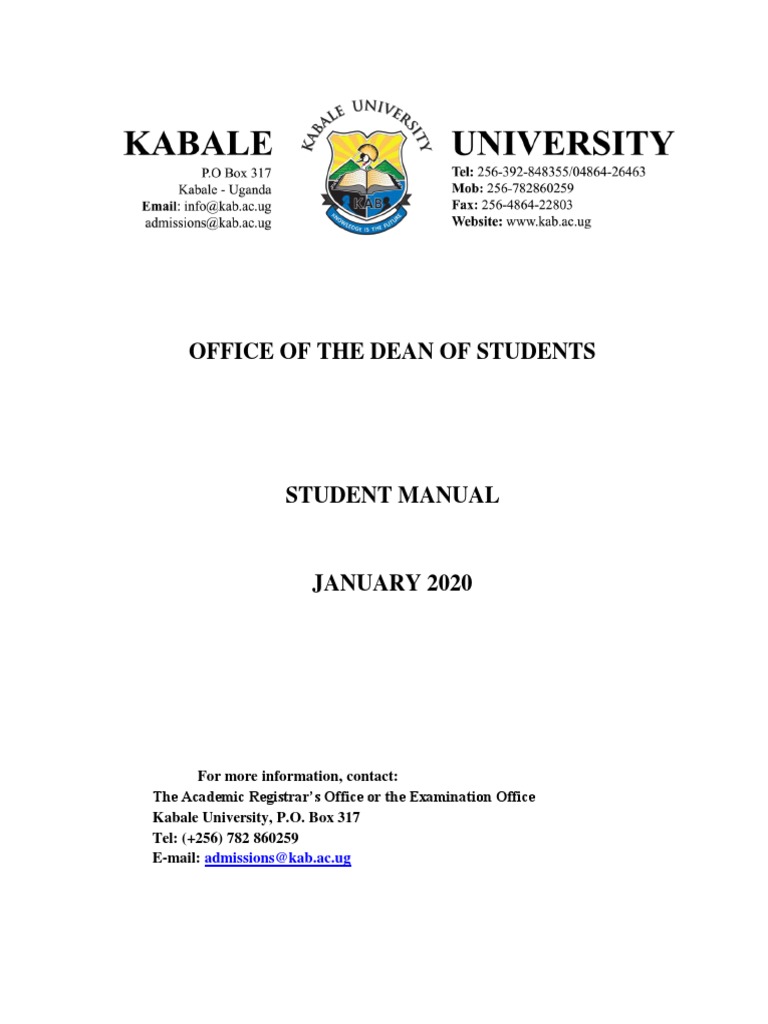 Kabale University Student Manual 2020 | PDF | Bachelor's Degree ...