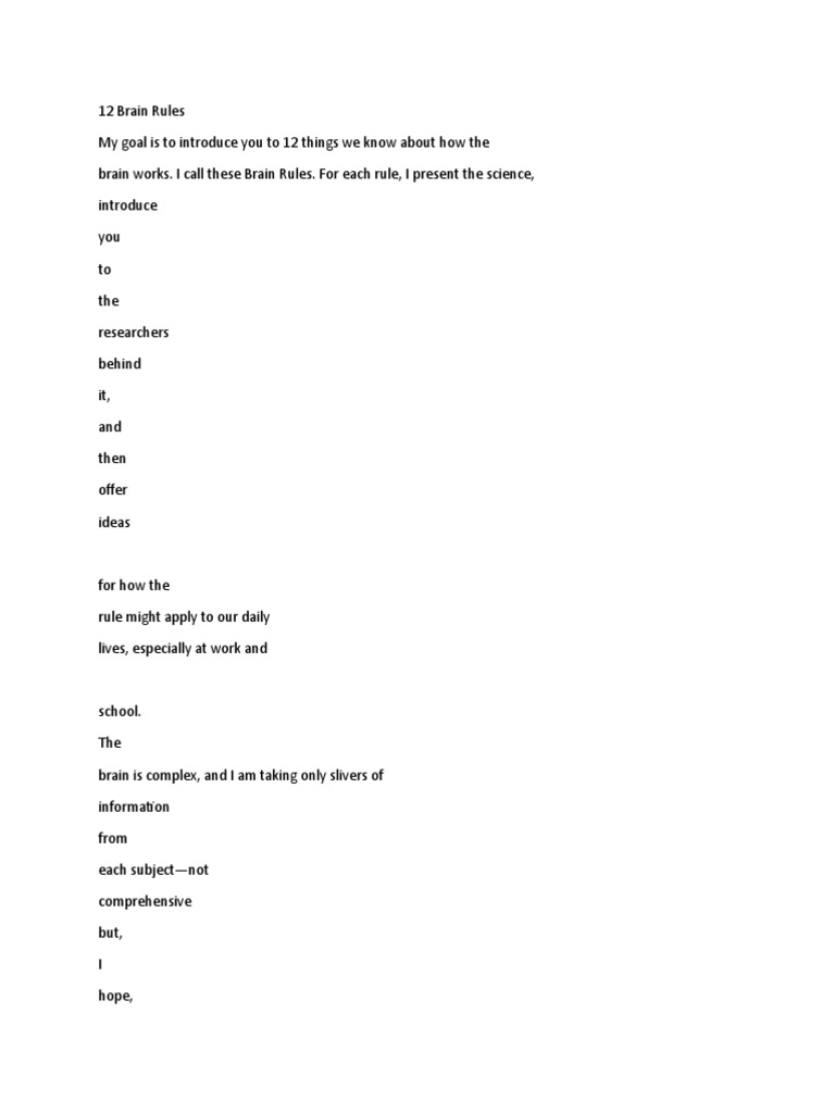 12 Brain Rules | PDF