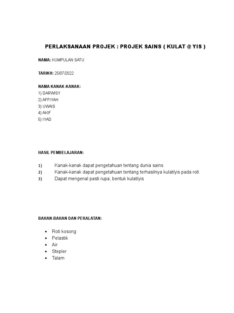 Projek Sains | PDF