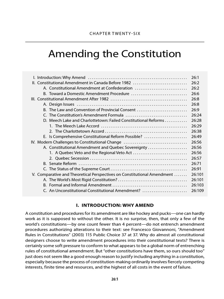 Canadian Constitutional Amendment | PDF | Constitution | Constitutional Amendment