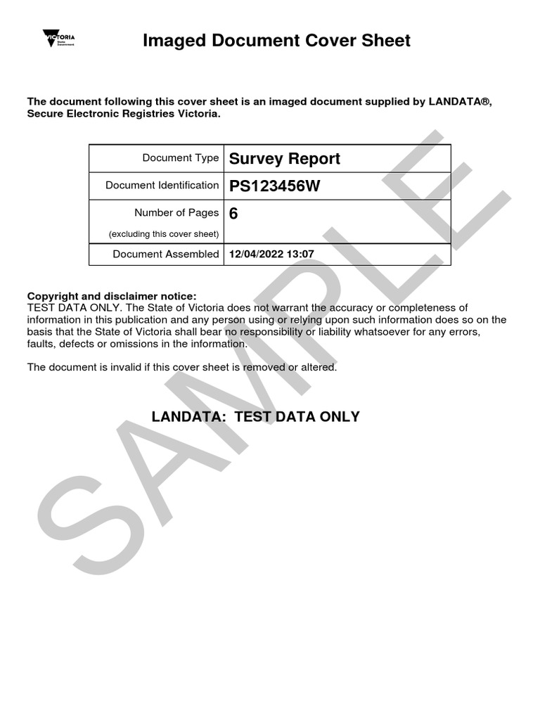 Sample: Imaged Document Cover Sheet | PDF | Surveying