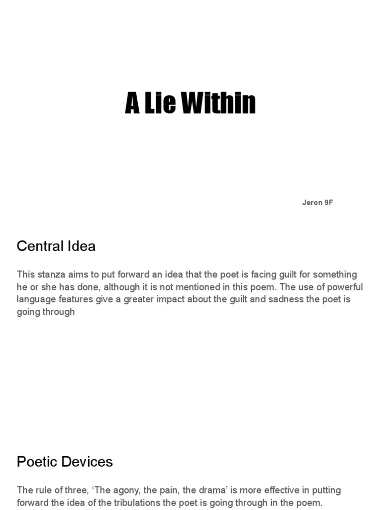 Exploring Guilt in "A Lie Within" | PDF
