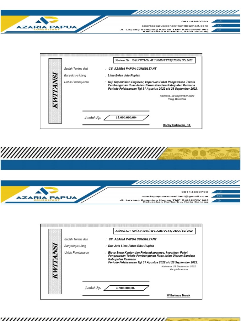 Kwitansi Bulan I | PDF