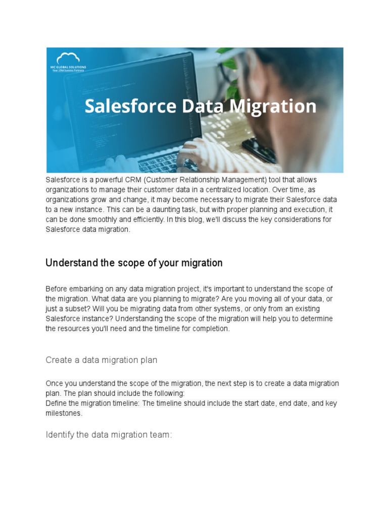 Salesforce Data Migration Services Pdf Customer Relationship Management Business