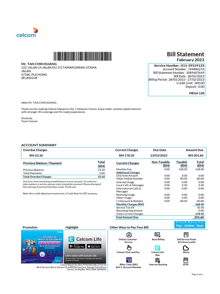 Jlqugkdwi Gidfirbkf9Q4K6Mwarmfcpimpxircrec Yirkmgs7F: Bill Statement ...