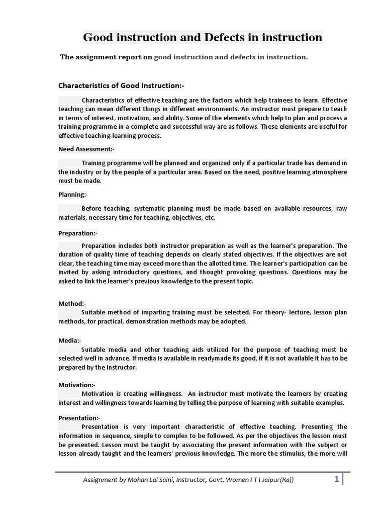 Effective Instruction and Its Defects | PDF | Learning | Cognitive Science