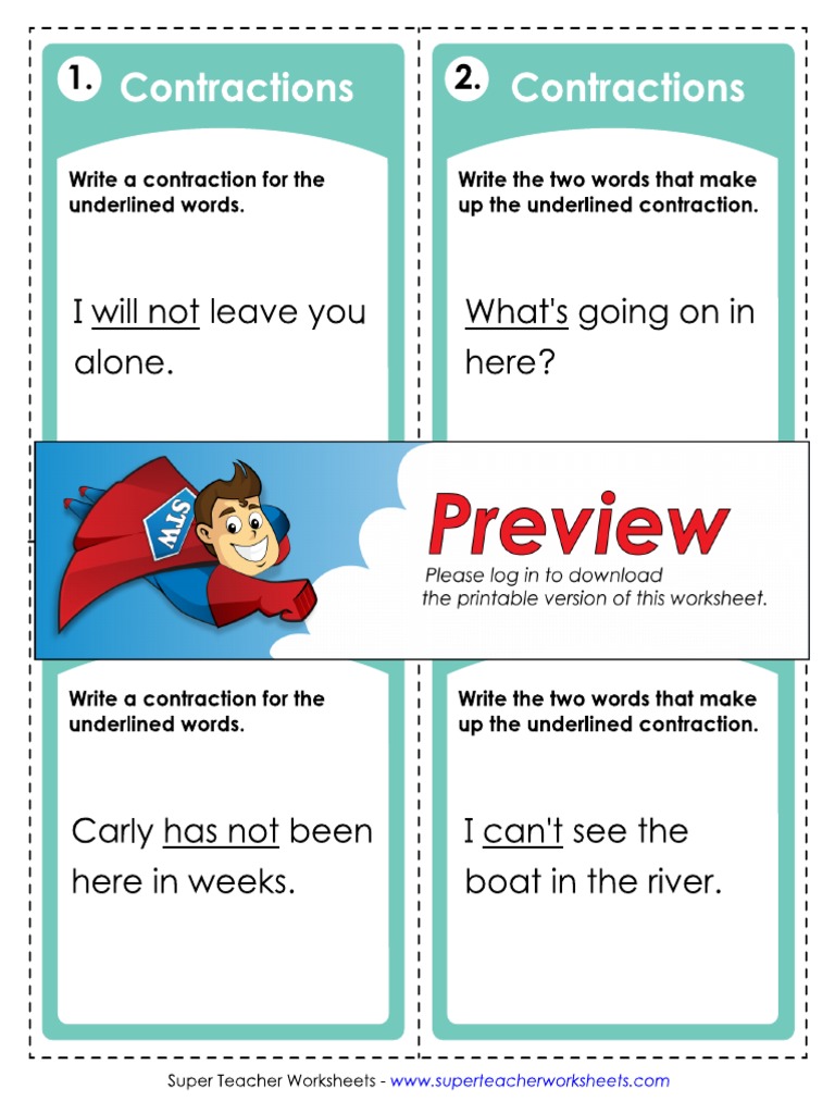 Task Cards Contractions | PDF
