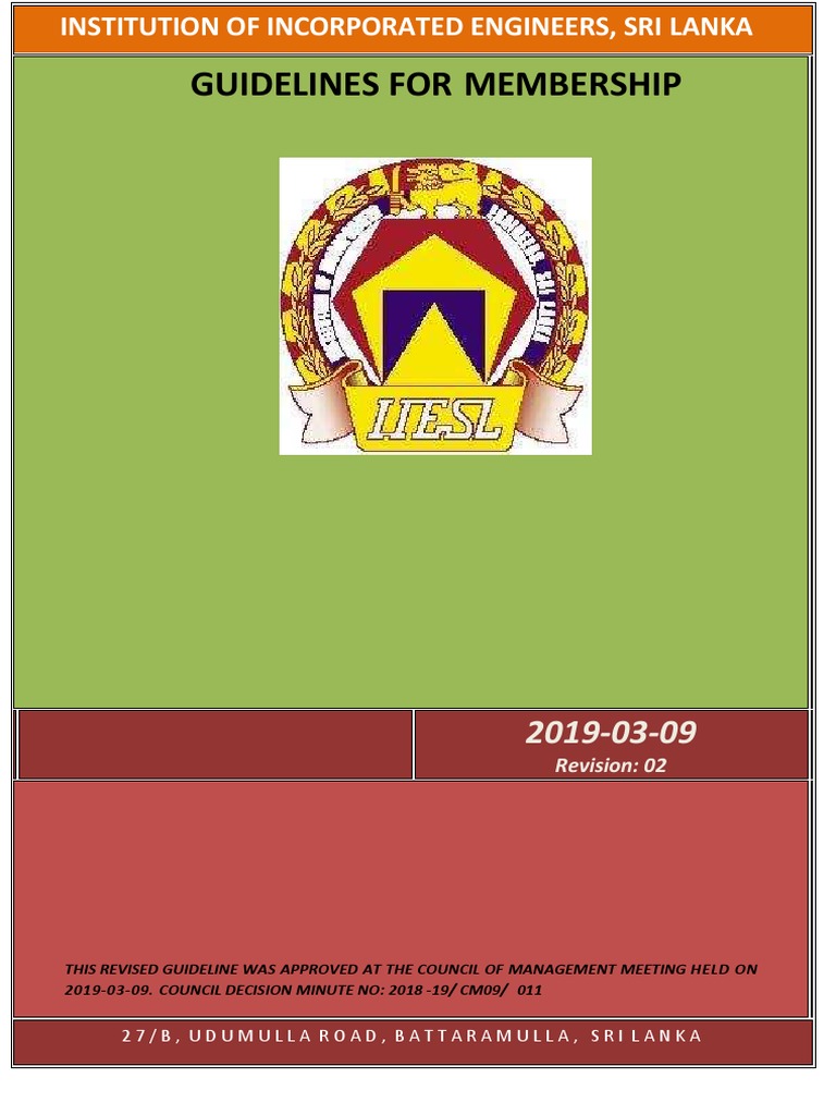 Guideline To Membership - 2019 | Download Free PDF | Engineer | Engineering