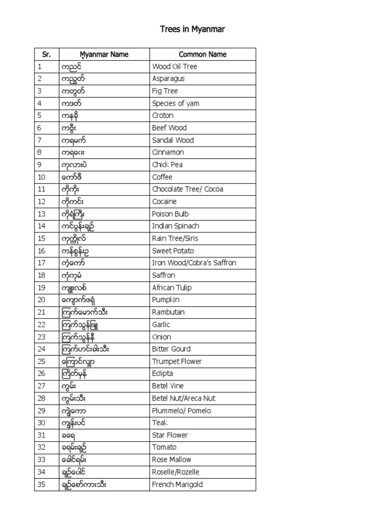 Trees in Myanmar-To Print | PDF