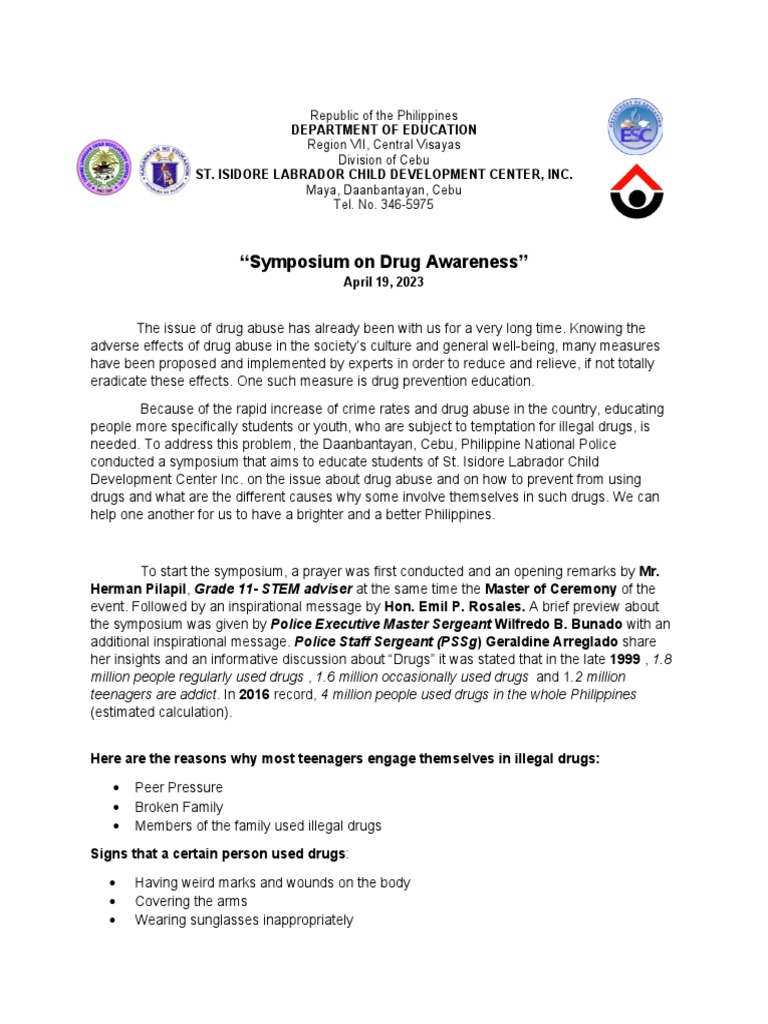 Narrative Report On Drug Symposium | PDF