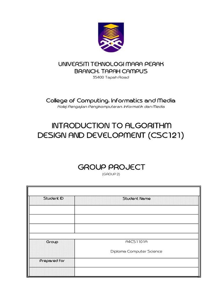 Group Project CSC121 | PDF