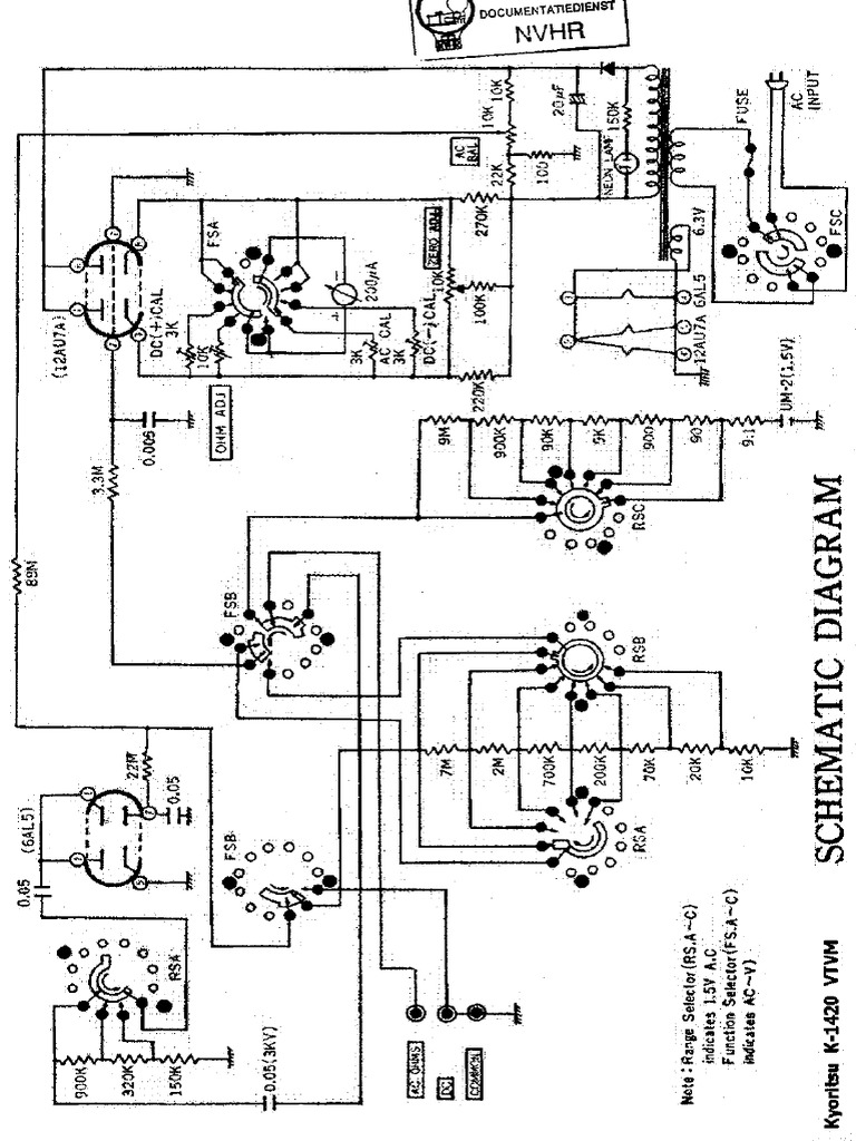 Kyoritsu k-1420 VTVM Schematic | PDF