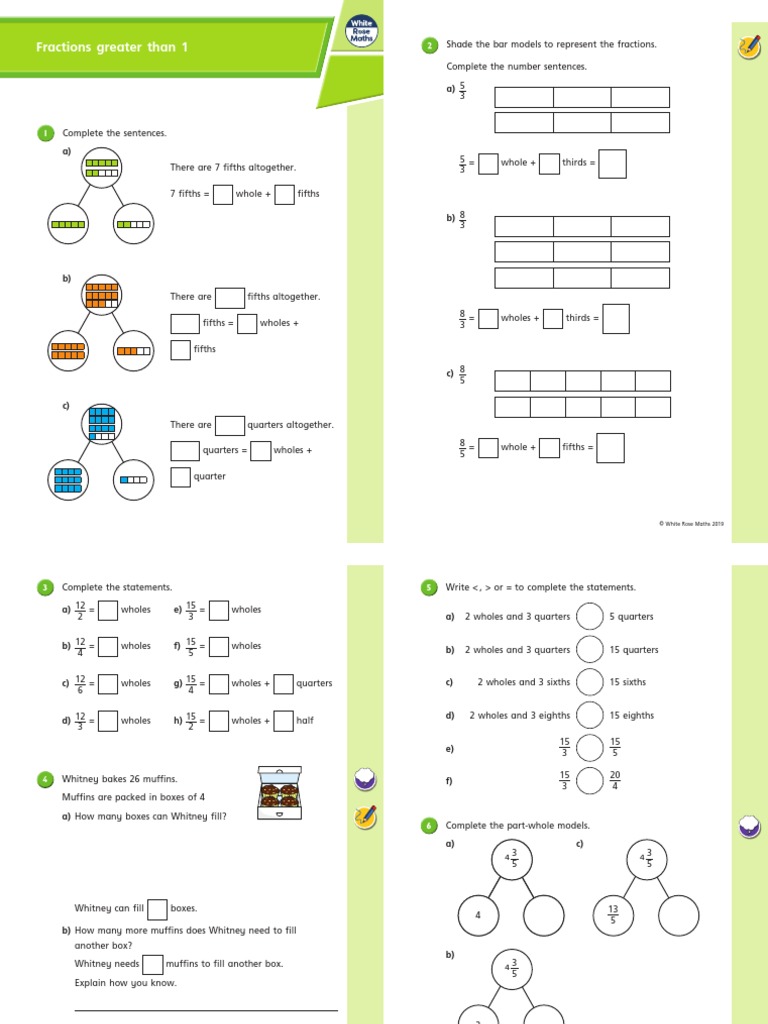 Y4 Spring Block 3 WO4 Fractions Greater Than 1 2019 | PDF Y4 Spring Block 3 WO4 Fractions Greater Than 1 2019 | PDF