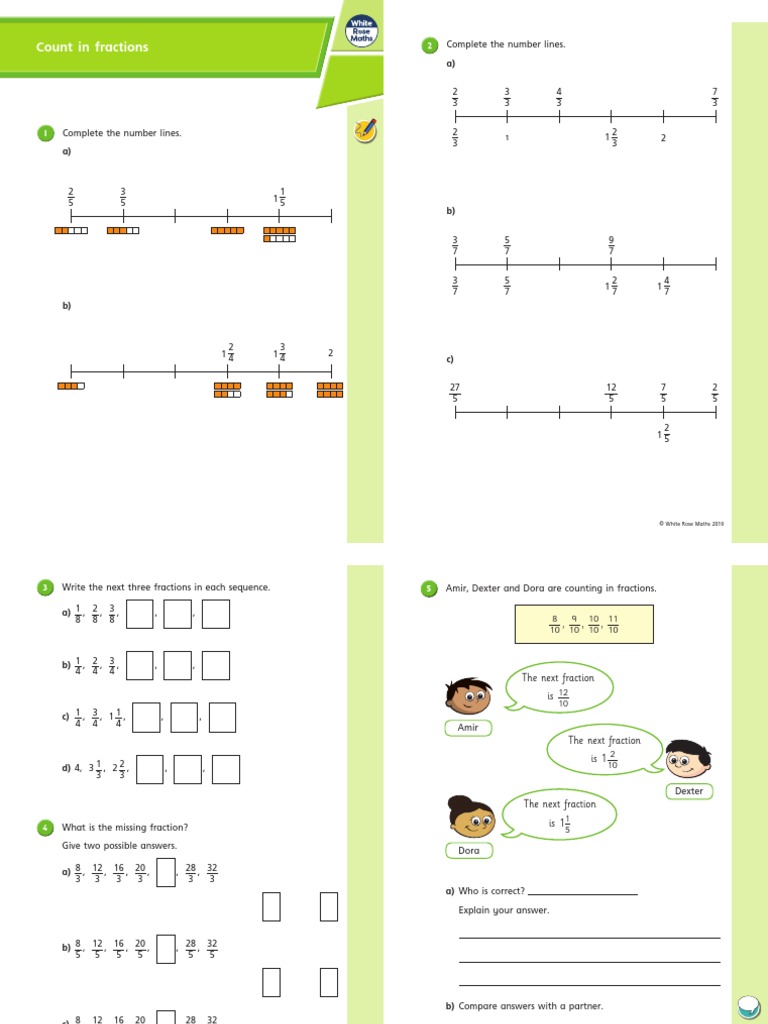 Y4 Spring Block 3 WO5 Count in Fractions 2019 | PDF