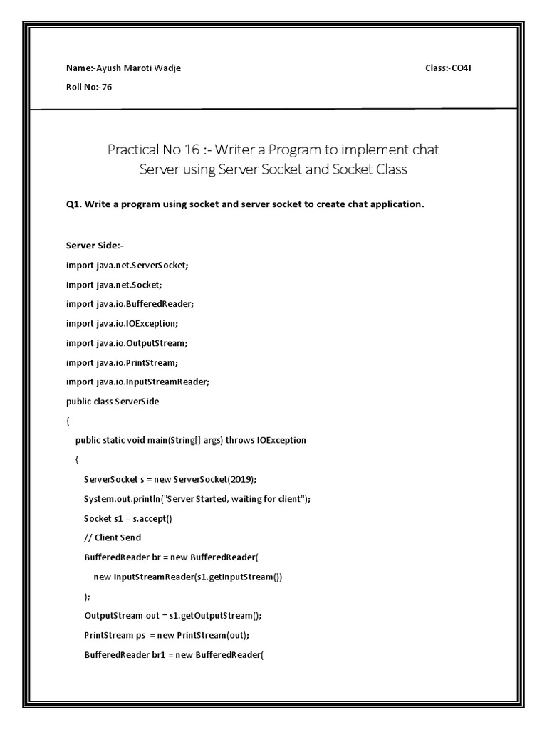 Practical No 16 Pdf Computer Engineering Network Architecture 