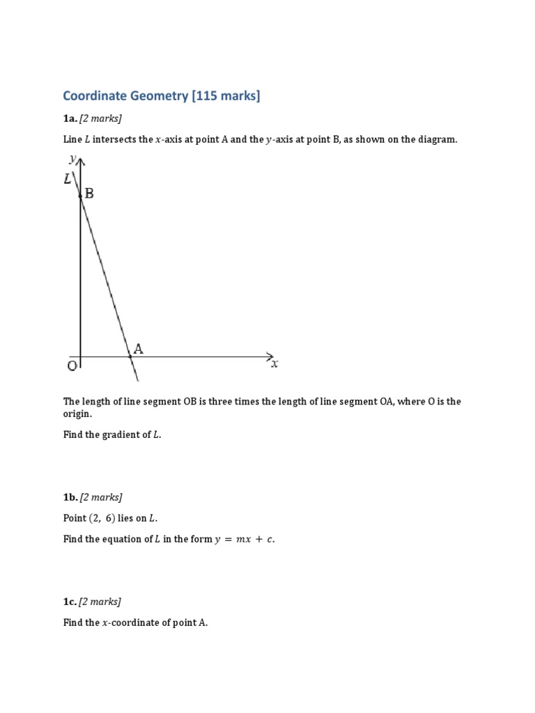 Coordinate Geometry Review Final | PDF | Line (Geometry) | Perpendicular