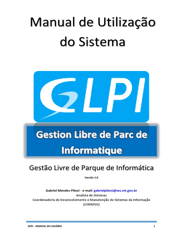 Manual Glpi (502 011019 SES MT) | PDF