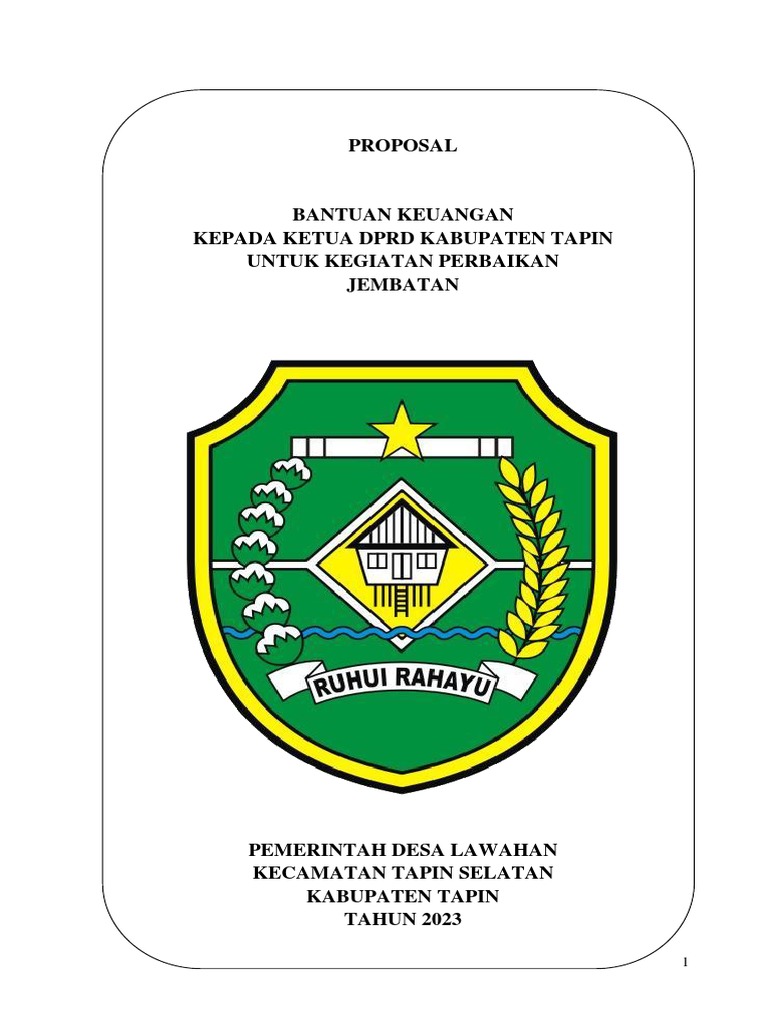 Proposal Perbaikan Jembatan Lawahan | PDF