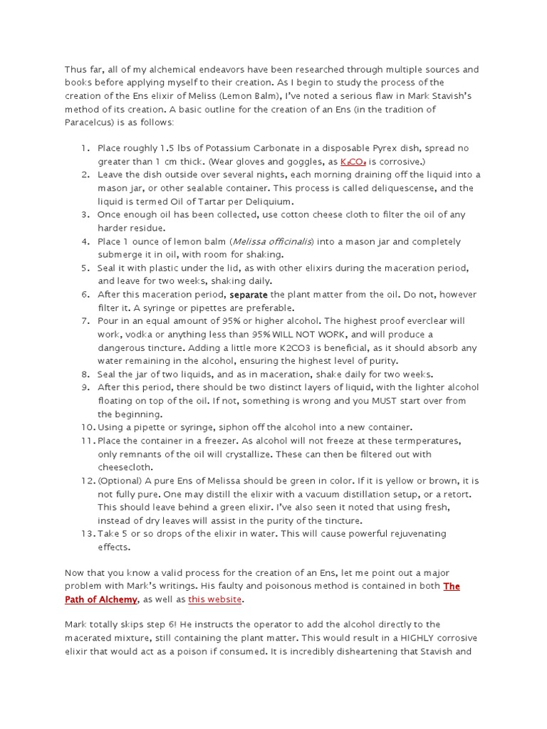 Primum Ens Melissae Pdf Ethanol Distillation