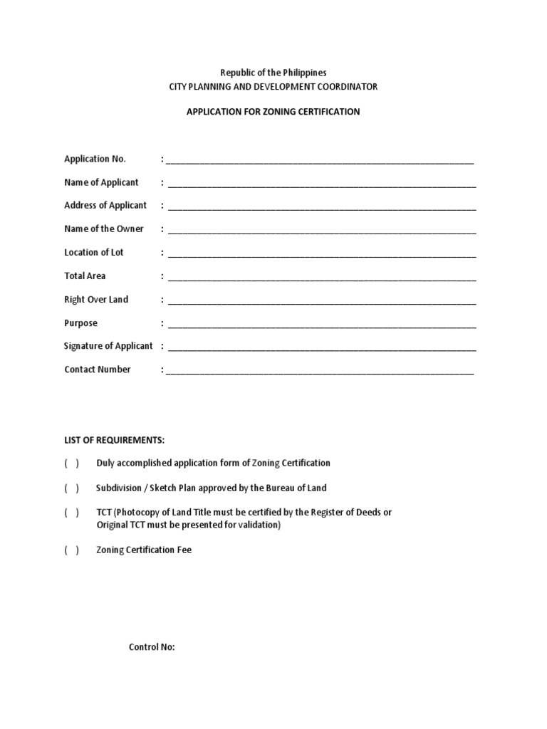 Zoning Certificate Form | PDF