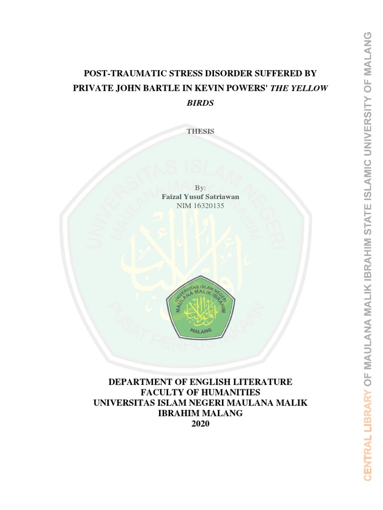 Post-Traumatic Stress Disorder Suffered by Private John Bartle in Kevin Powers' The Yellow | PDF ...