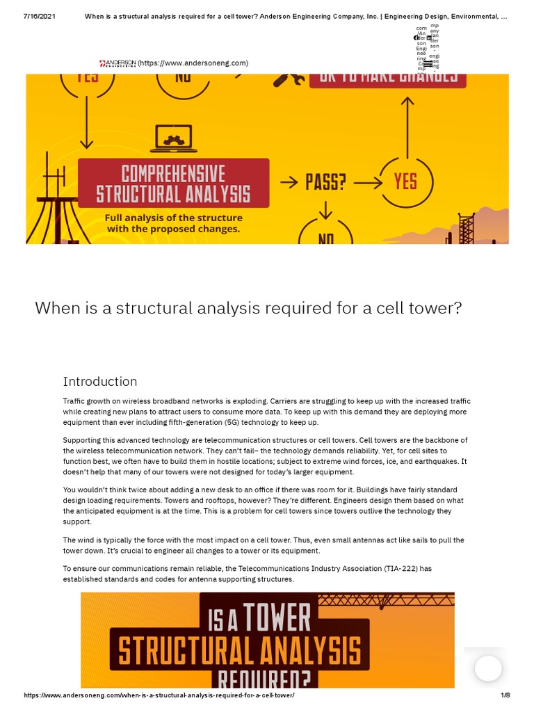 Structural Analysis For A Cell Tower | PDF | Feasibility Study ...