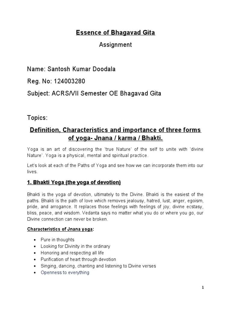 Definition, Characteristics and Importance of Three Forms of Yoga ...