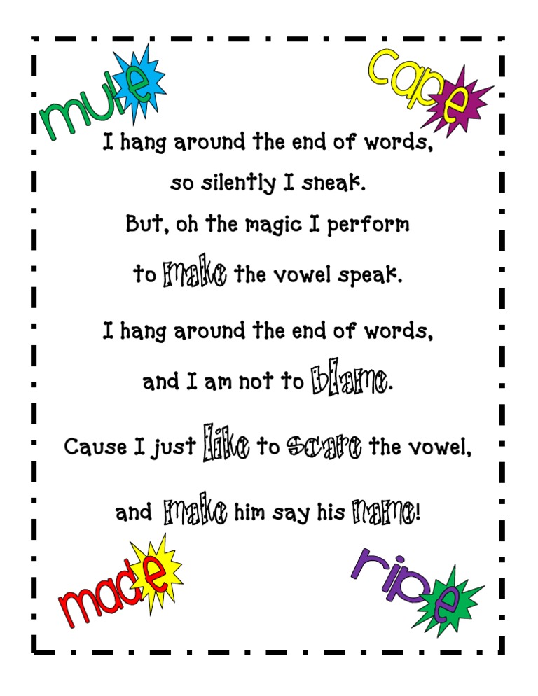 Silent e Poem-1 | PDF