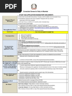 DOV Checklist for Italy Study Visa | PDF | Consul (Representative ...