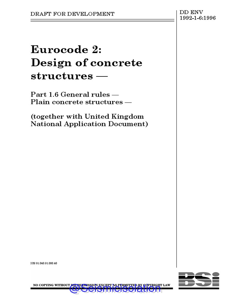 Eurocode 2 Part 1,6 - DDENV 1992-1-6-1994 | PDF | Deformation ...