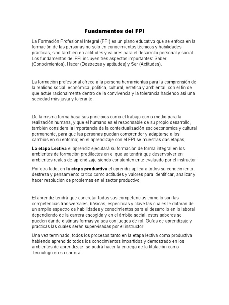 Fundamentos Del FPI | PDF