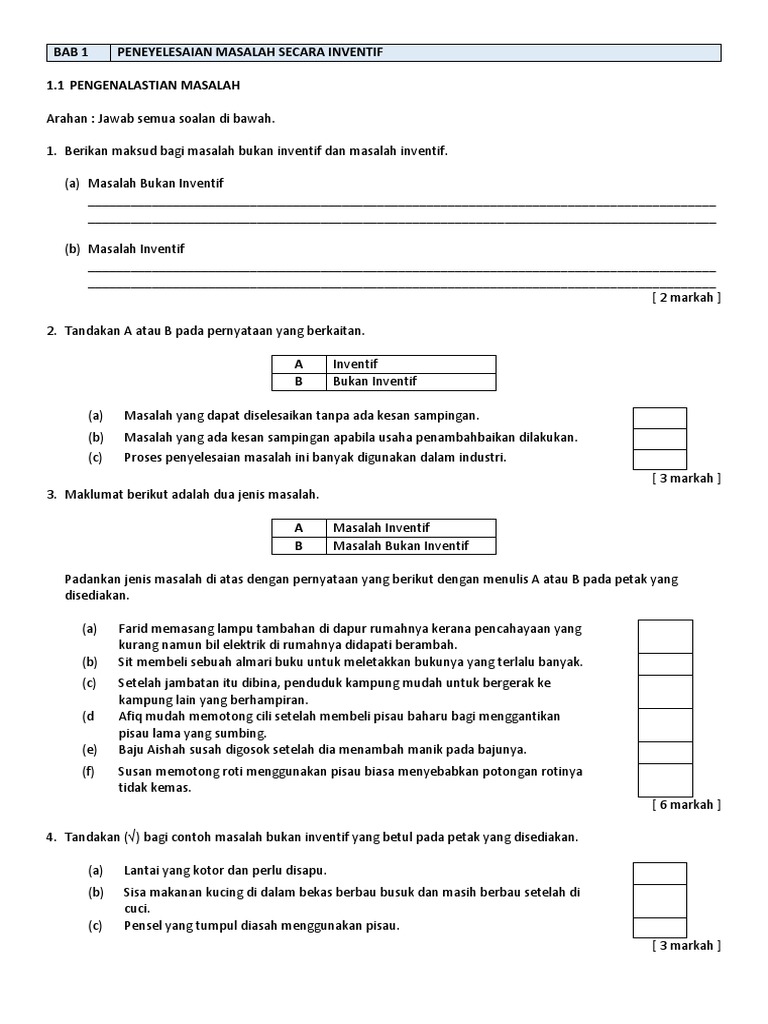 (Latihan) RBT 1.1 Pengenalpastian Masalah | PDF
