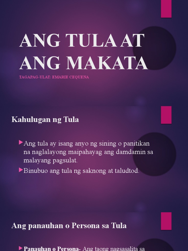 ANG-TULA-AT-ANG-MAKATA-ulat | PDF