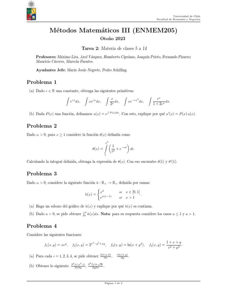 Tarea 2-Mate III-Otogno 2023-VF | PDF | Lógica matemática | Cálculo