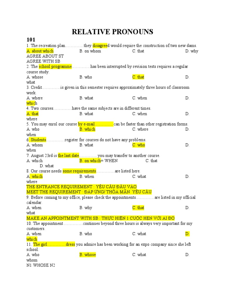 Relative Pronouns | PDF