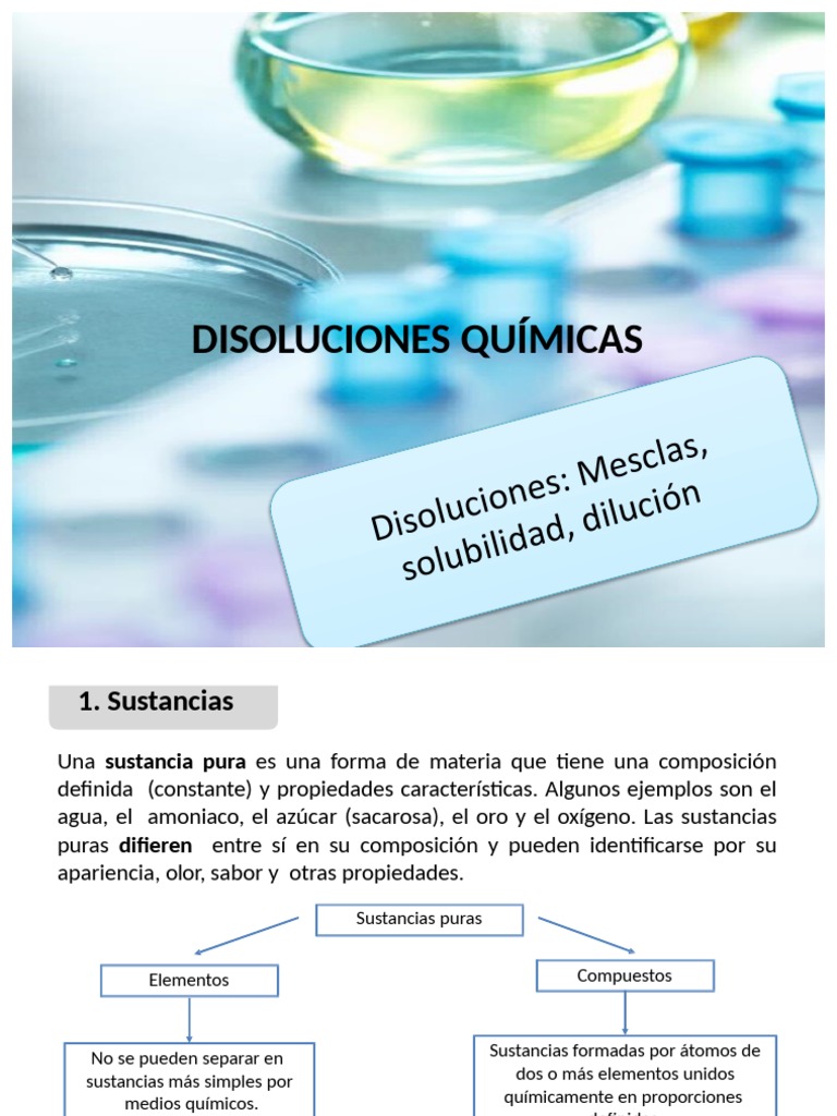 Disoluciones | PDF | Mezcla | Solubilidad