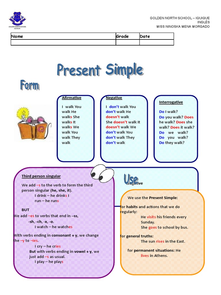 Guia Simple Present Septimo | PDF | Language Mechanics | Cognitive Science