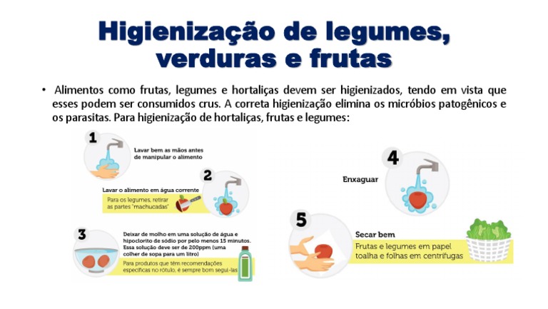 Como higienizar corretamente frutas, legumes e verduras para consumo ...