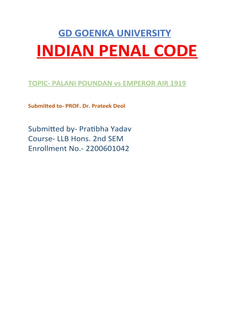 Pratibha Yadav LLB Hons Ipc Assignment | PDF | Murder | Judgment (Law)