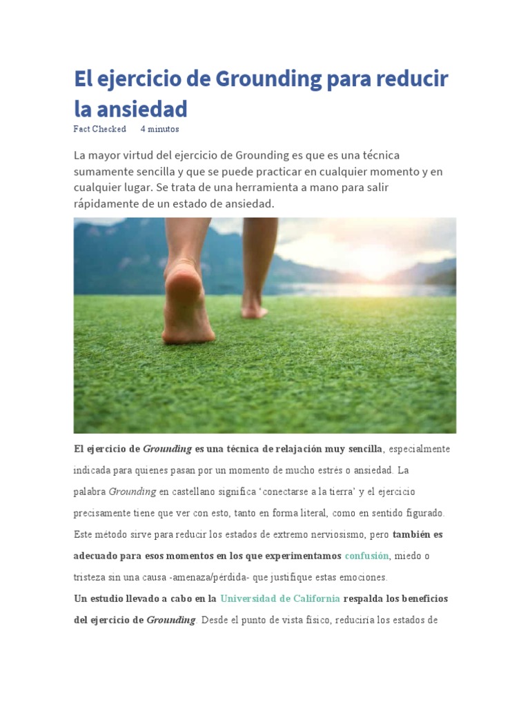 Técnica Grounding | PDF | Ansiedad | Estrés (biología)