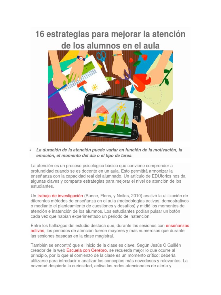 8 Consejos para Motivar en El Aula | PDF | Atención | Salón de clases