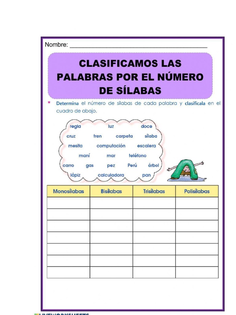 Ficha de Las Silabas | PDF