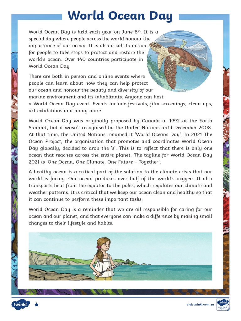 Au T 10003379 World Ocean Day Differentiated Reading Comprehension ...