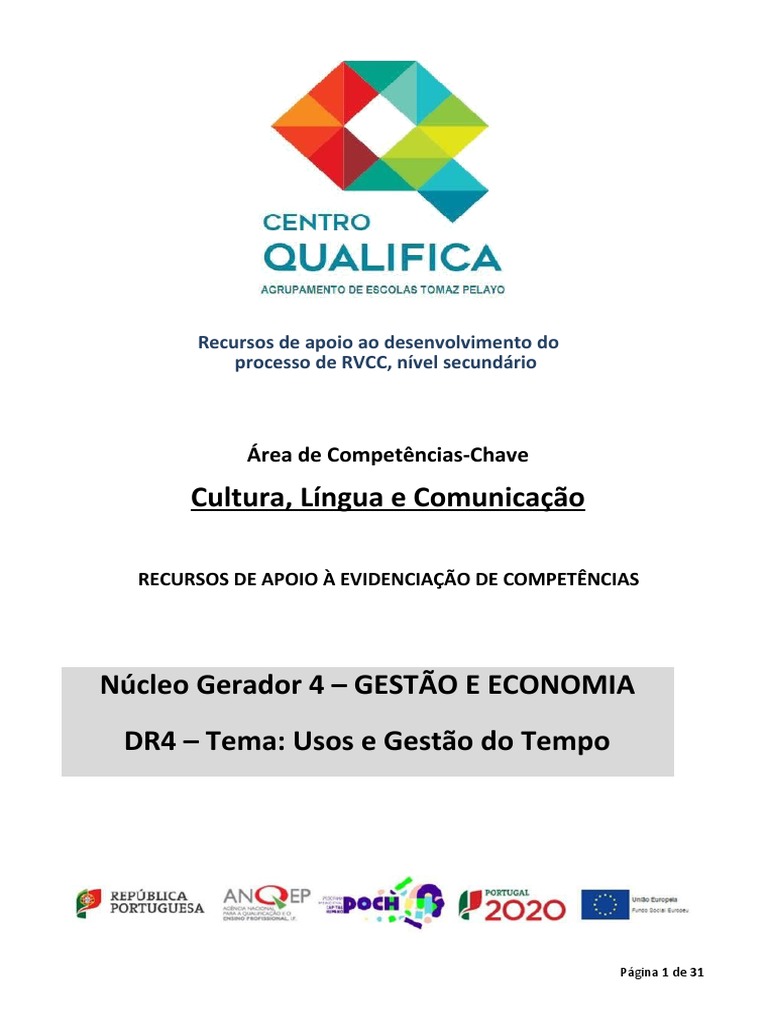 NG4-GE-DR4 - Recursos de Apoio - Usos e Gestão Do Tempo | PDF | Tempo ...