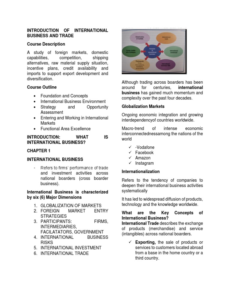 International Business and Trade | PDF | Globalization | Market (Economics)