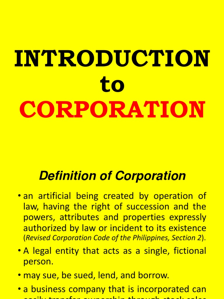 Lecture 04 Introduction To Corporation Pdf Stocks Corporations